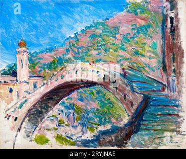 Claude Monet, painting, Bridge at Dolceacqua, (Italy), 1884 Stock Photo ...