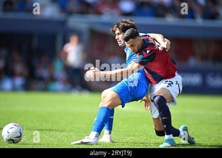 Stiven Shpendi (Empoli)Charalampos Lykogiannis (Bologna) during the ...
