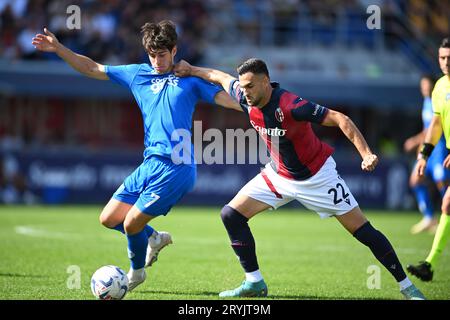 Stiven Shpendi (Empoli)Charalampos Lykogiannis (Bologna) during the ...