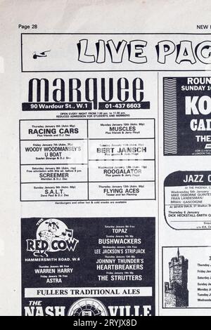 Concert Adverts in 1970s issue of NME New Musical Express Music Paper ...