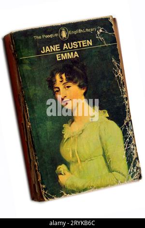 Jane Austen - Emma. Book cover, studio setup on white background Stock ...
