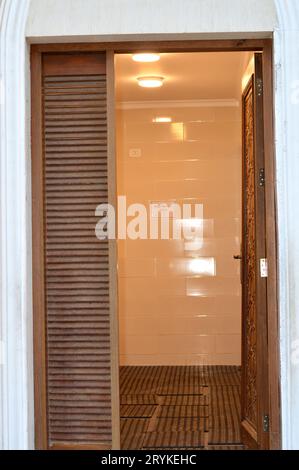 Ablution area beside the mosque, Wudu or ablution the Islamic procedure ...