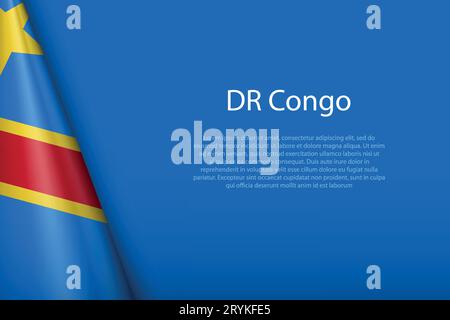 3d national flag DR Congo isolated on background with copyspace Stock ...