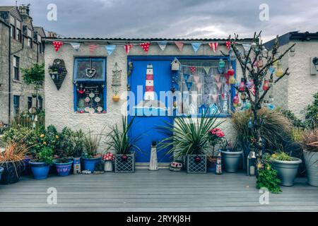 Historic fishing village Footdee near the Aberdeen Harbour, Scotland ...