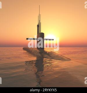 Modern submarine in the open sea Stock Photo - Alamy
