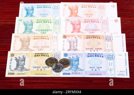 Moldovan money - leu - coins and banknotes Stock Photo - Alamy