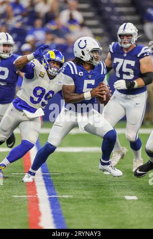 Indianapolis Colts quarterback Anthony Richardson Sr. (5) throws during ...