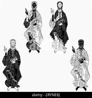 Vector design Saint James the Apostle holding a bible, with the symbol ...