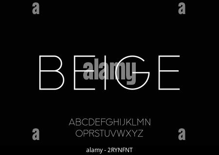 Elegant minimalist sans serif alphabet display font vector illustration ...