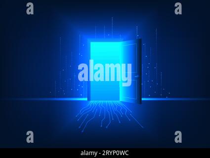 Technology background A gateway to the future world of technology with ...