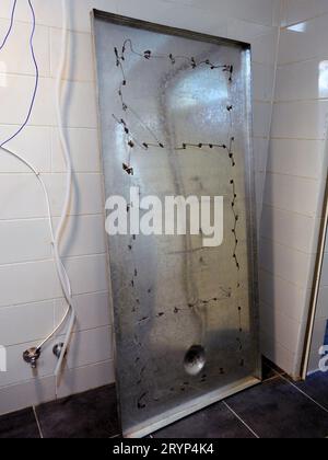 Ghusl table or purification of the deceased body tray before the ...