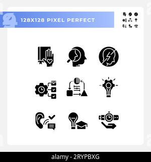 2D glyph style soft skills icons set Stock Vector Image & Art - Alamy