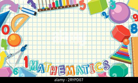 Math Object Element Border with Checkered Background illustration Stock ...
