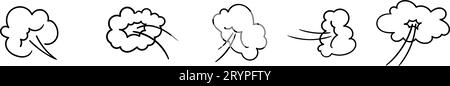 Cartoon poof cloud depicting a burst of smoke, effects like speed, jump ...