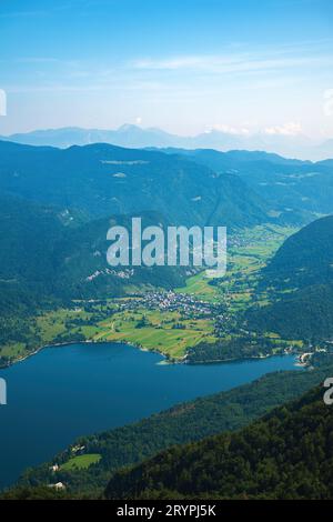 Scenic Bohinj lake as seen from Vogar meadow Stock Photo - Alamy