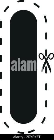 Cut line icon with scissor, cut here guidance, scissors and dash ...