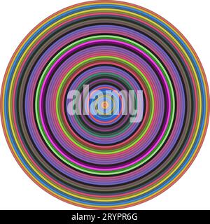 Abstract graphic spiral circles outline. Circular movement, radial ...