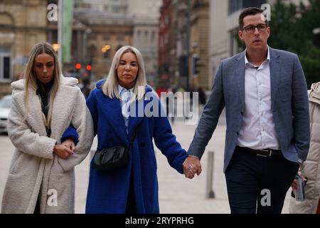 Ashley Dales' mother Julie Dale (left) leaves Liverpool Crown Court ...
