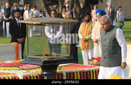 NEW DELHI, INDIA - OCTOBER 2: Vice President of India Jagdeep Dhankhar ...