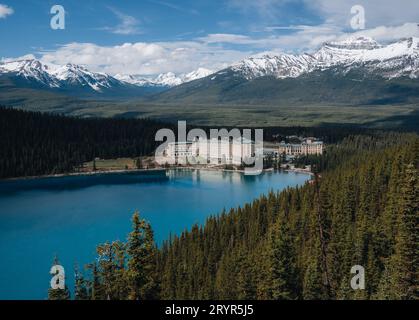 Fairview lookout of Fairmont Chateau in Lake Louise at Banff National ...