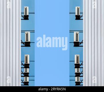 identical walls business office building architectural abstract color ...