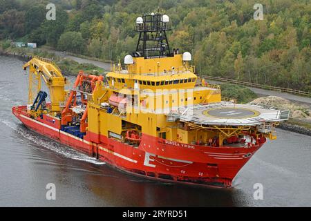 Offshore Support Vessel SUBSEA VIKING passing the Kiel Canal Stock ...