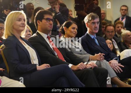 (Left to right) Liz Truss, Ranil Jayawardena, Dame Priti Patel and Sir Jacob Rees-Mogg during ...