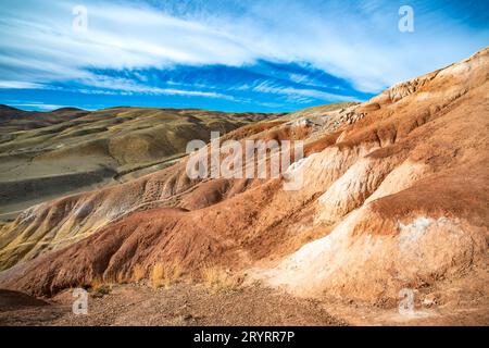 Martian landscape, multi-colored mountains of Kyzyl-Chin, Republic ...