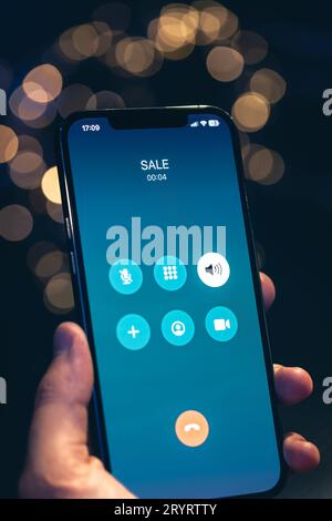 Incoming call screen from Sale 2024, close up Stock Photo - Alamy