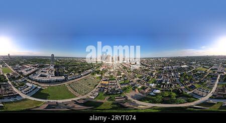 A panoramic view of the vibrant Houston skyline with buildings across ...