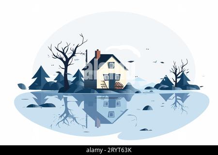 Flood Disaster vector flat minimalistic isolated Stock Vector Image ...