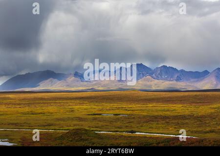 Hiking in the tundra zone in the polar region of Alaska Stock Photo - Alamy