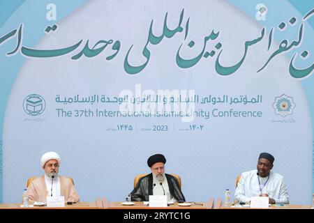 Tehran, Iran. 1st Oct, 2023. Iranian President EBRAHIM RAISI attends ...