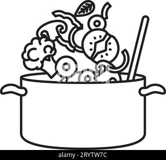 Vegetables falling into pot. Healthy eating, vegetarian food. Cooking ...