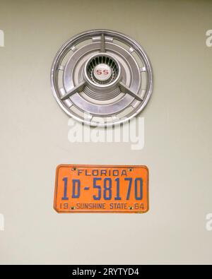 OLD FLORIDA AUTO LICENSE PLATE HANGING AS A WALL DECORATION IN A ...