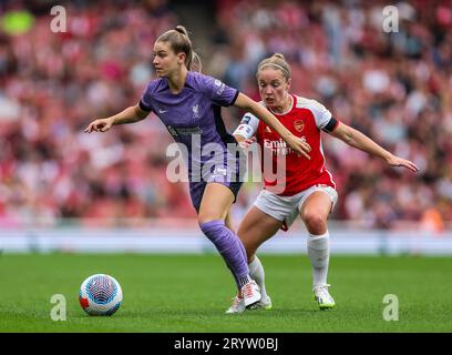 Liverpool's Marie Hobinger controls the ball during the Barclays Women ...