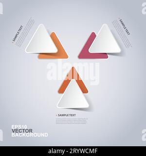 Minimal Paper Cut Infographics Design - Triangles and Hexagons Stock ...