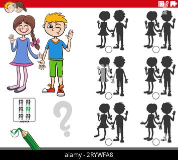 Cartoon illustration of finding the shadow without differences ...