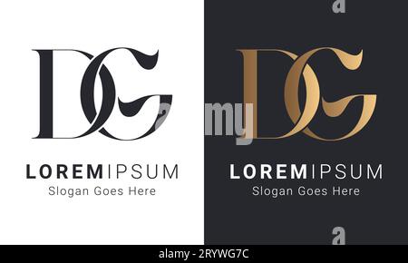 Luxury Initial GD or DA Monogram Text Letter Logo Design Stock Vector ...