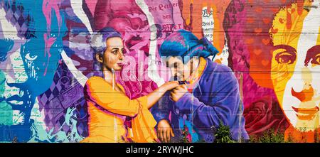 Colorful graffiti with Charlotte Buff and Johann Wolfgang von Goethe ...