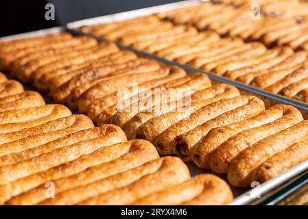 Turkish Tepsi Boregi, Round Borek, Tray pastry (Turkish name; rulo ...