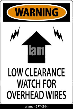 Warning Sign Watch Overhead Wires Stock Vector Image & Art - Alamy