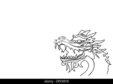 Continuous one line drawing dragon Stock Vector Image & Art - Alamy