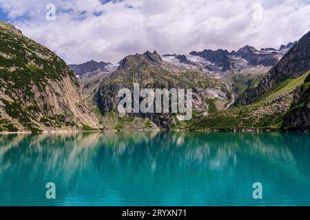 Panoramic view of the Gelmer reservoir in Switzerland Stock Photo - Alamy