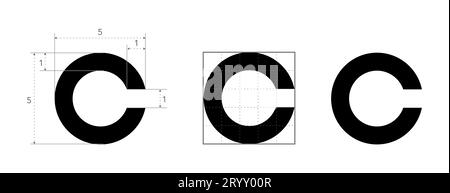 Landolt C Eye Test Chart broken ring medical illustration. Japanese ...