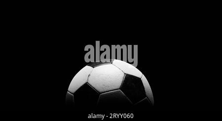 Football or Soccer with spotlight and fade-out shadow in the dark ...