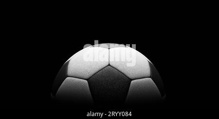 Football or Soccer with spotlight and fade-out shadow in the dark ...