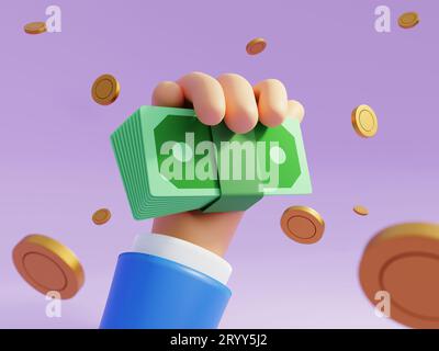 Businessman holding on hand icon of user man,woman 3D style. Internet ...