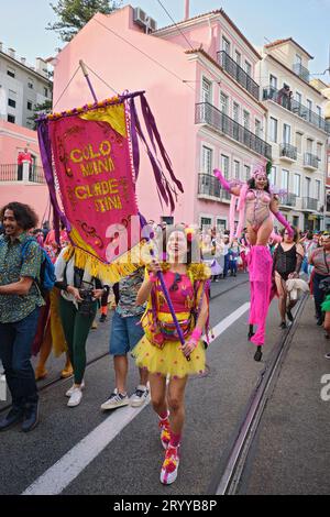 Carnival parade in streets of Lisbon by artistic collective Clandestine ...