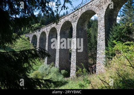 The Chmarossky Viaduct at Telgart village. Technical monument railroad ...